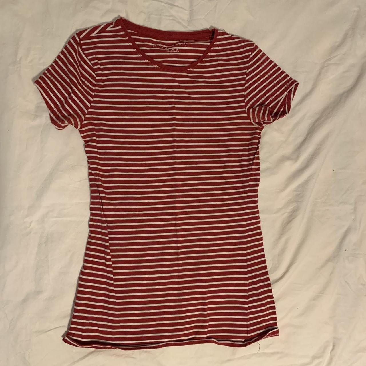 Red and white stripe top Brand: atmosphere Size:... - Depop