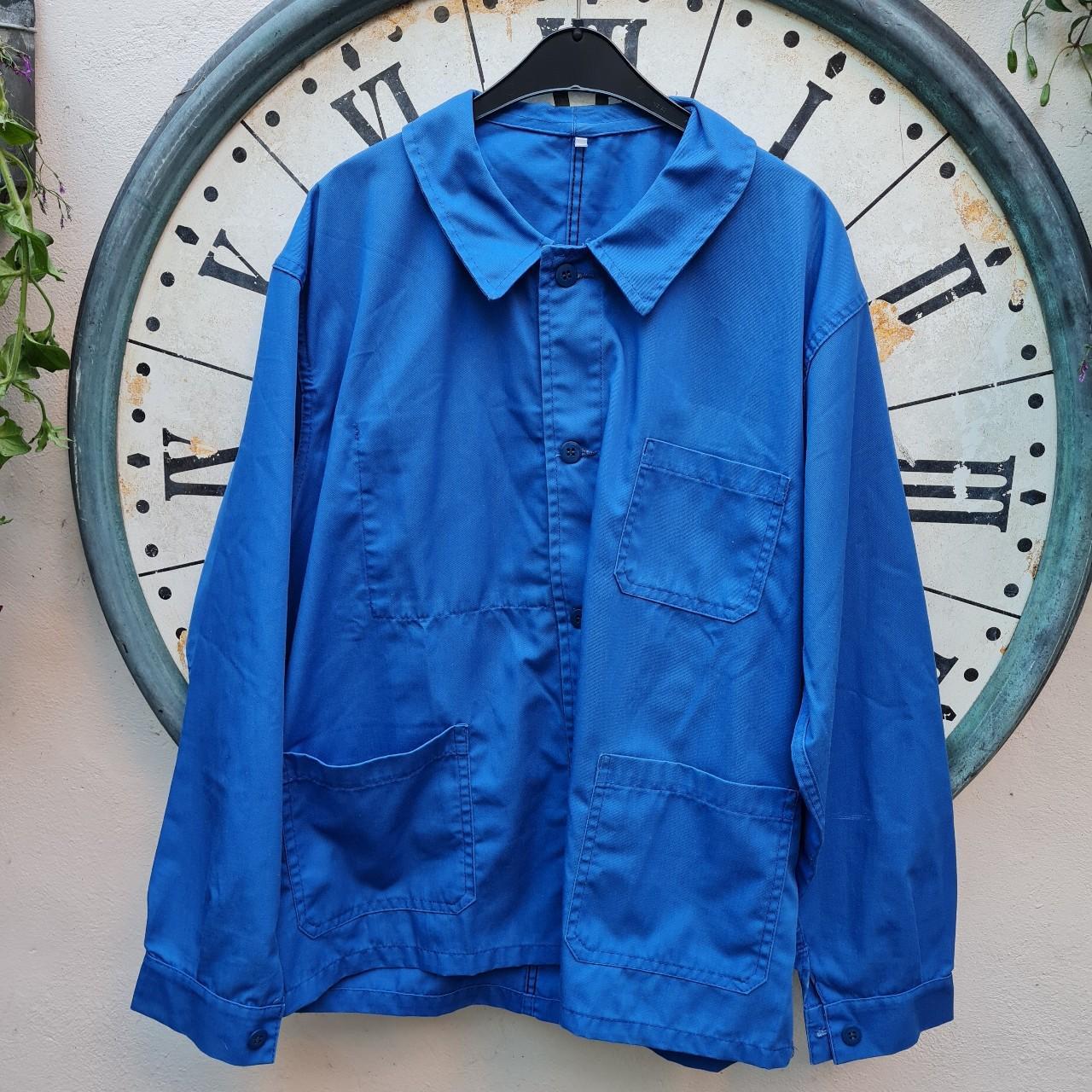 Vintage chore jacket, workers overall jacket in... - Depop