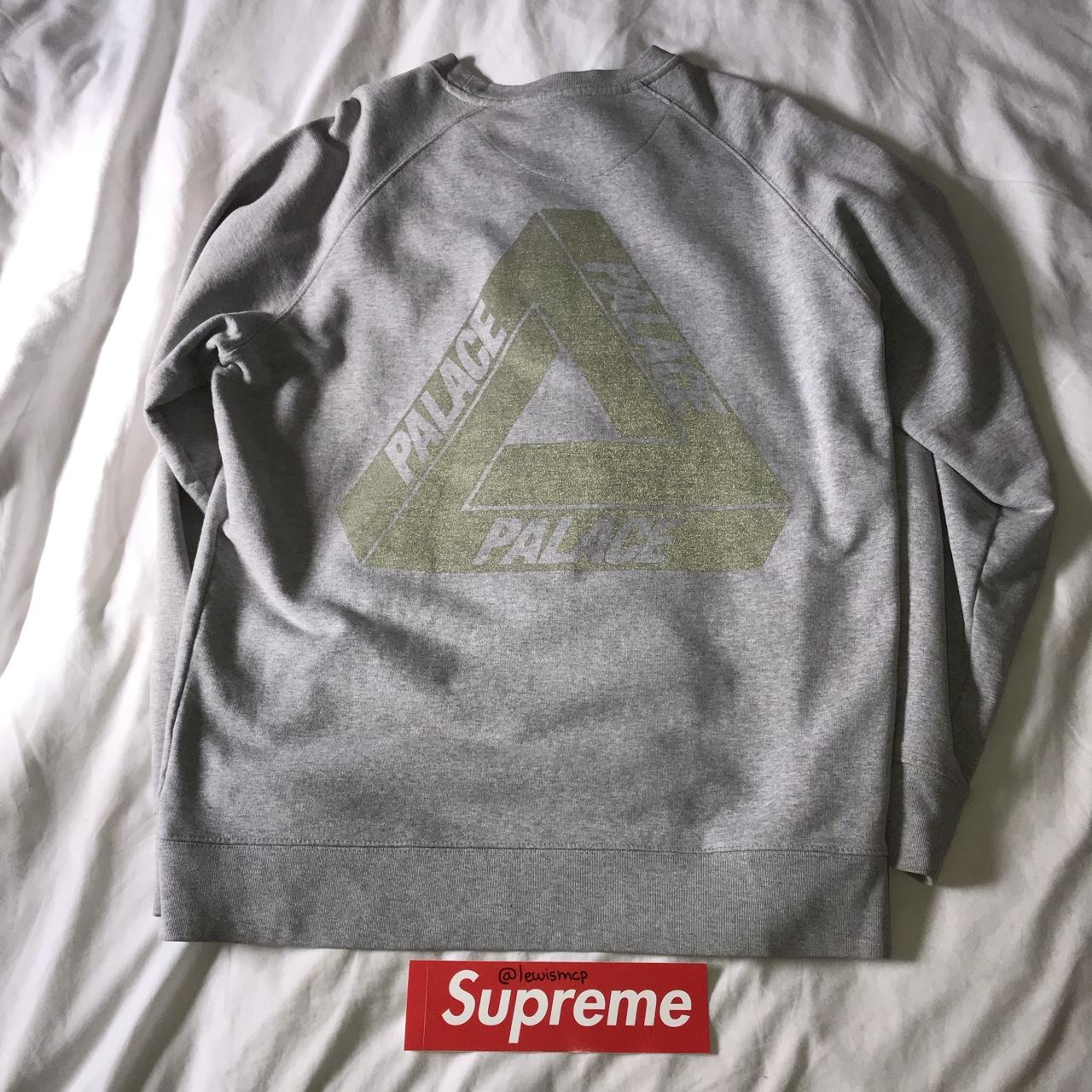 🔥GREY REFLECTIVE PALACE CREWNECK🔥 9/10 condition,... - Depop