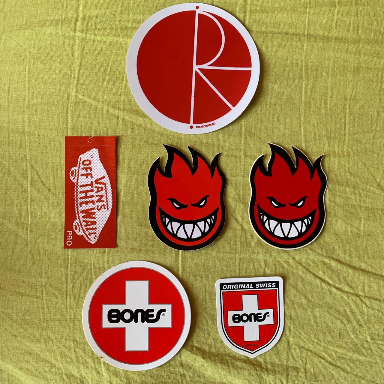 Whole lotta red sticker bundle. Polar/spitfire/vans... - Depop