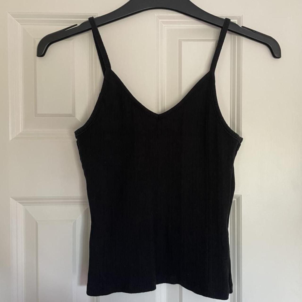 Topshop black ribbed cami vest top. Worn handful of... - Depop