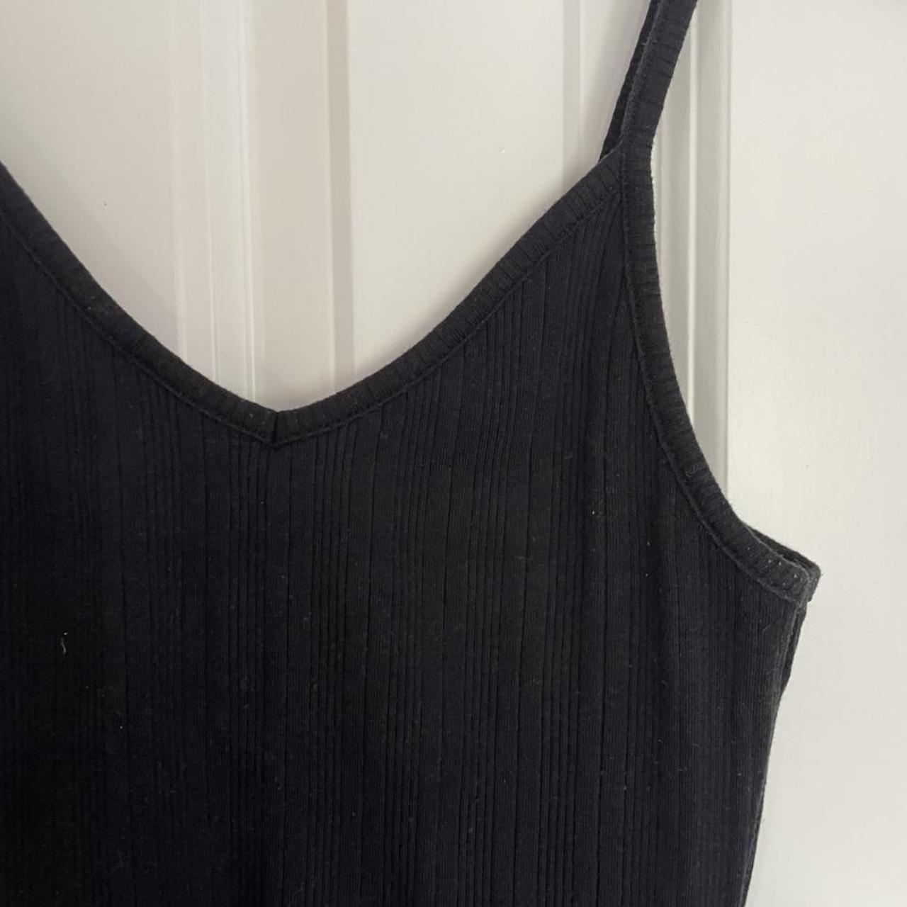 Topshop black ribbed cami vest top. Worn handful of... - Depop