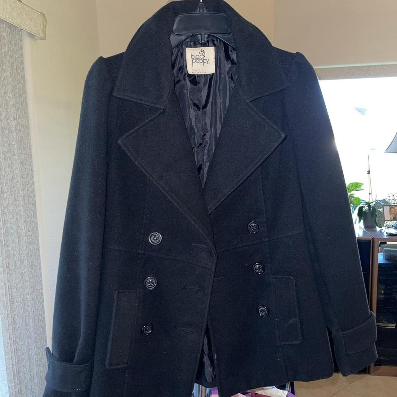 This black pea coat is adorable. Good fabric and a... - Depop