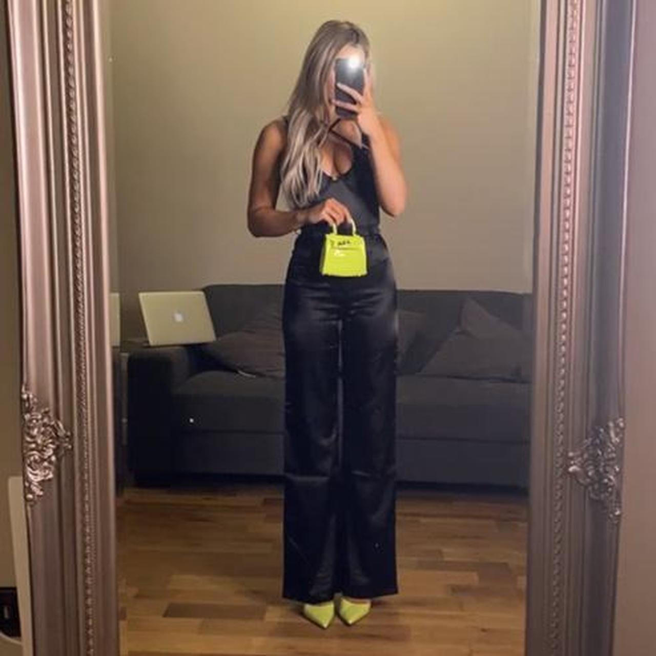 Mars the label black satin two piece co ord set... - Depop