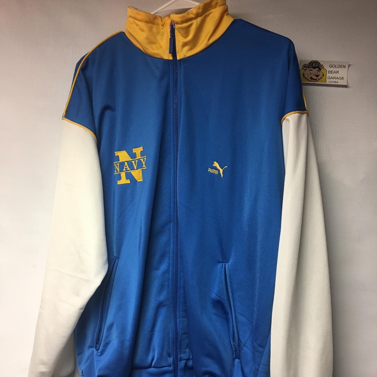 Puma Men's Blue and White Jacket | Depop