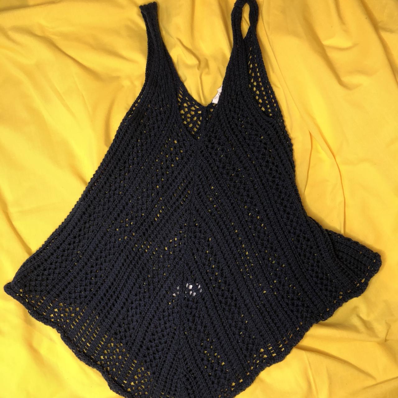 Amazing navy crochet singlet! So perfect for a... - Depop