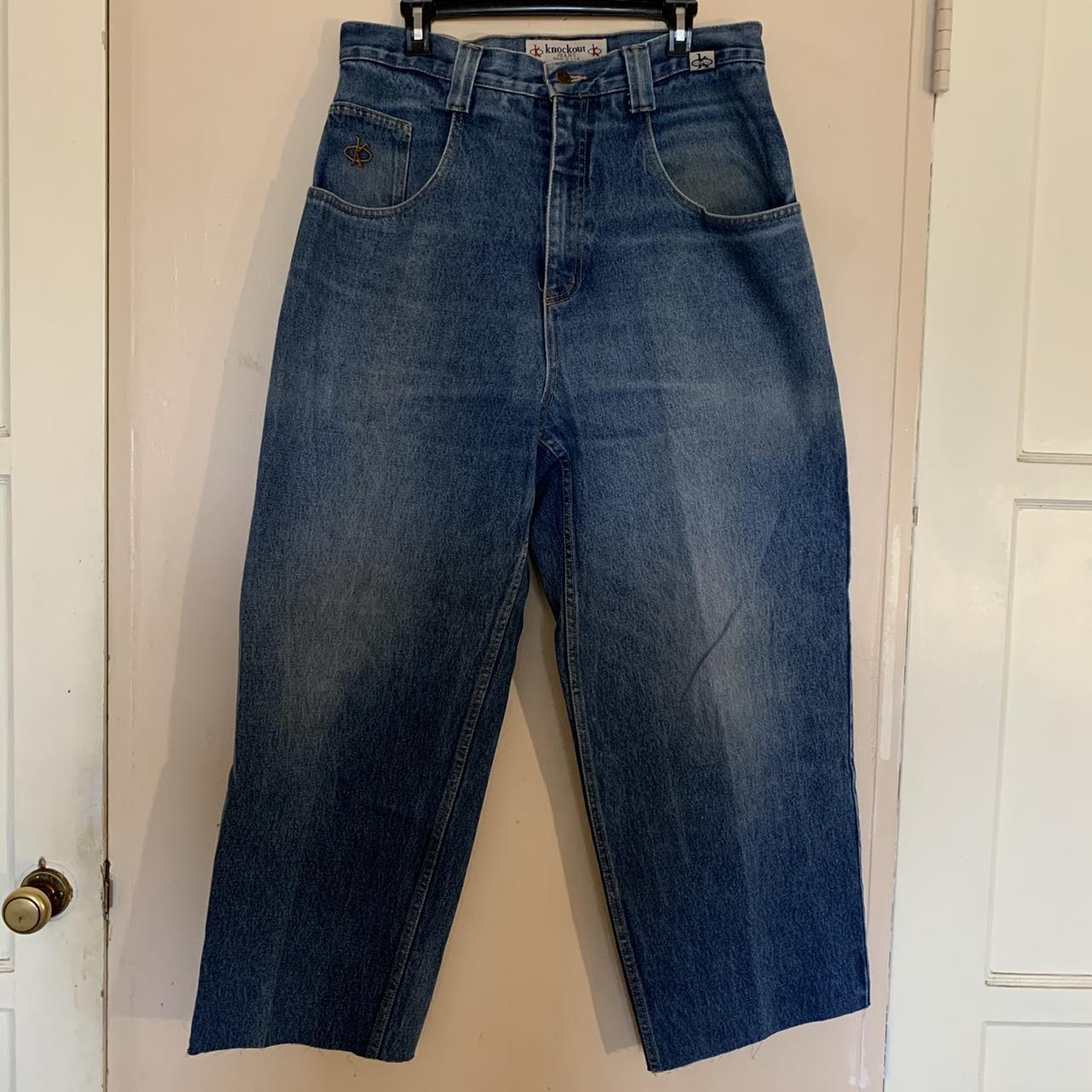 Dead-stock VTG “knockout” jeans wide leg,... - Depop