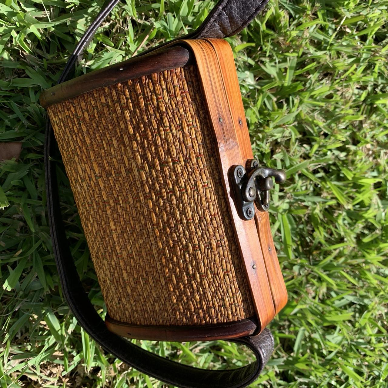 Wood and Wicker Small Crossbody Purse! The cutest... - Depop