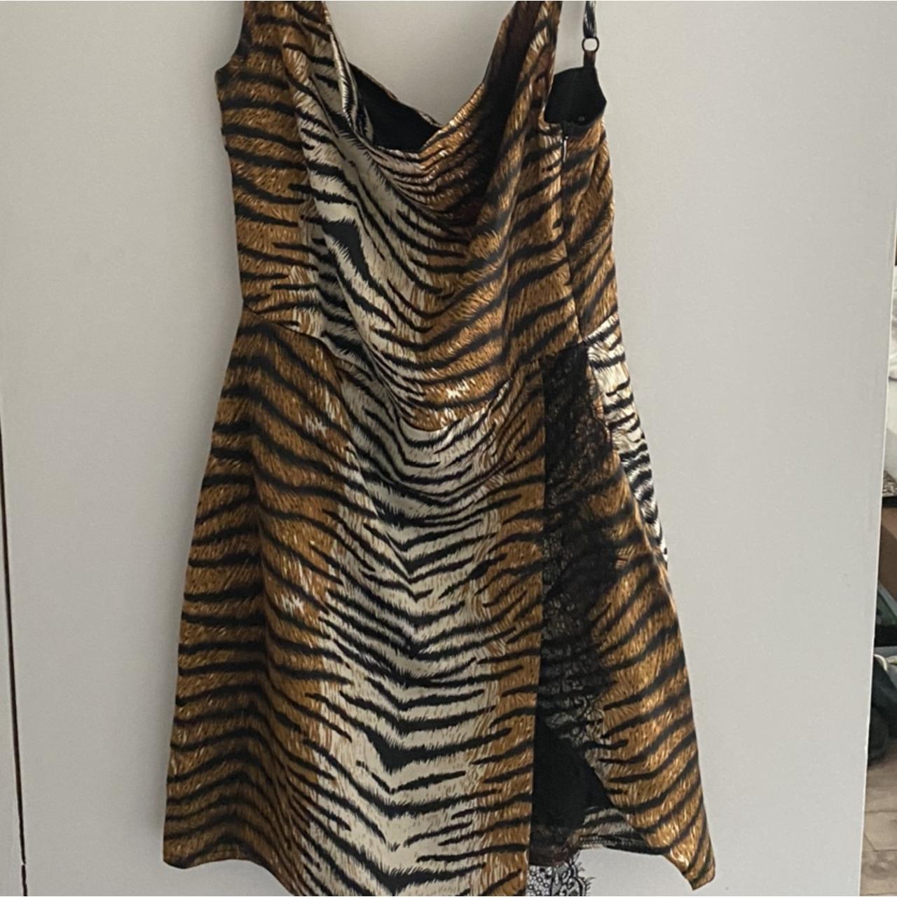 Brand new MUTIG tiger print slip dress, black inside... - Depop