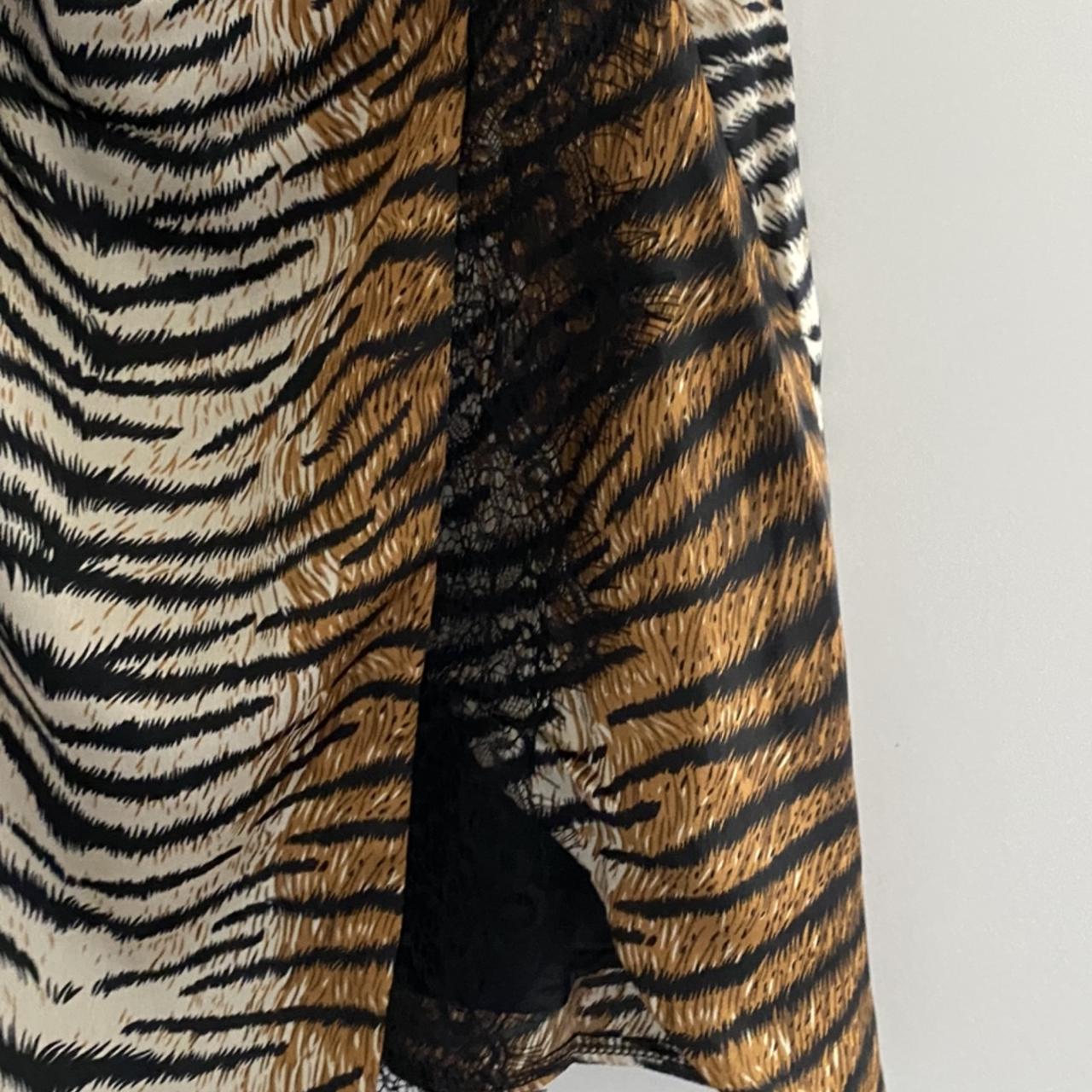 Brand new MUTIG tiger print slip dress, black inside... - Depop