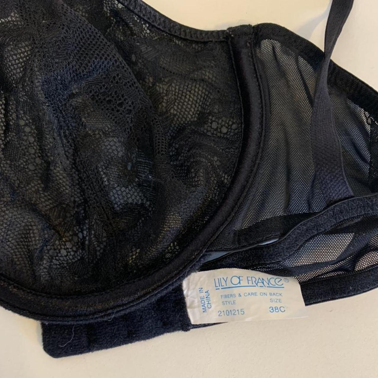 80s-90s Vintage Black Lace Bra Light, thin black... - Depop
