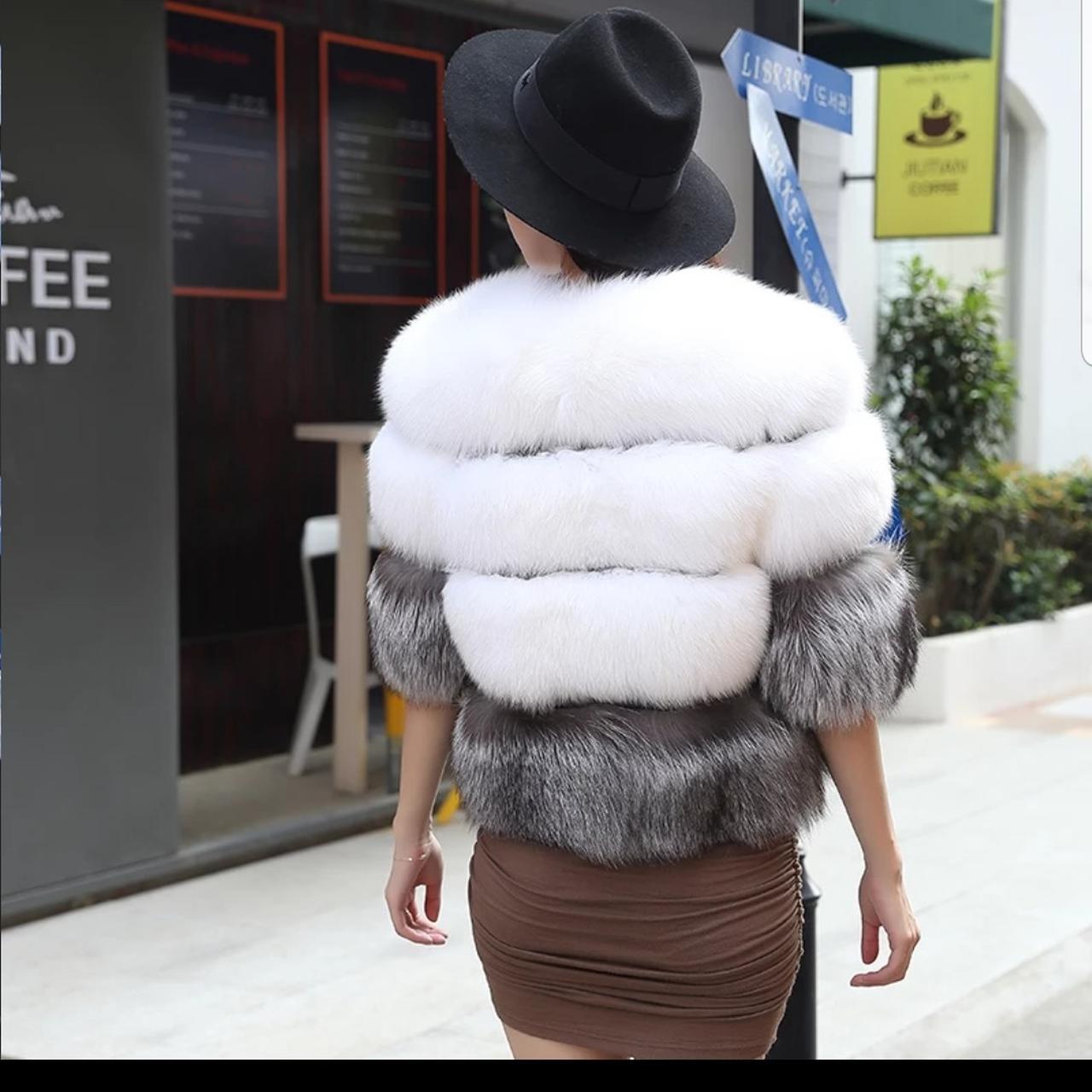 Gorgeous cropped fur coat / jacket. Only worn once... - Depop