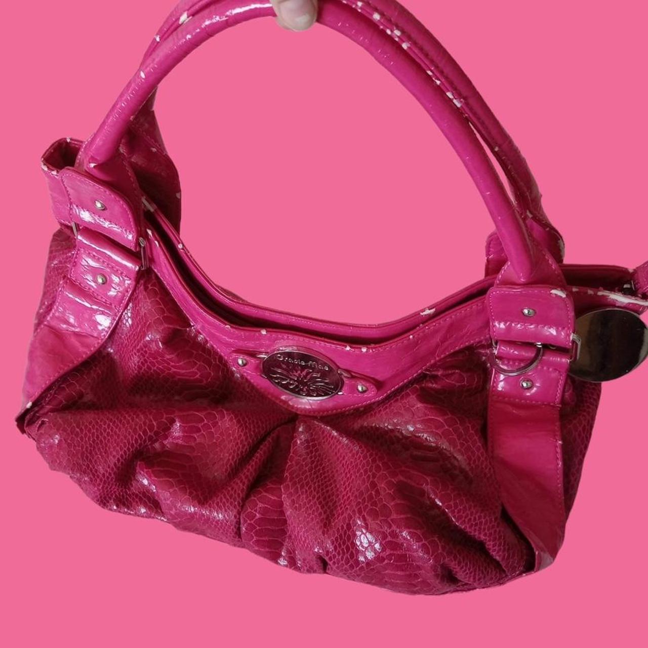 Y2K bright pink faux leather shoulder bag. Amazing... - Depop Y2K bright pink faux leather shoulder bag. Amazing... - Depop