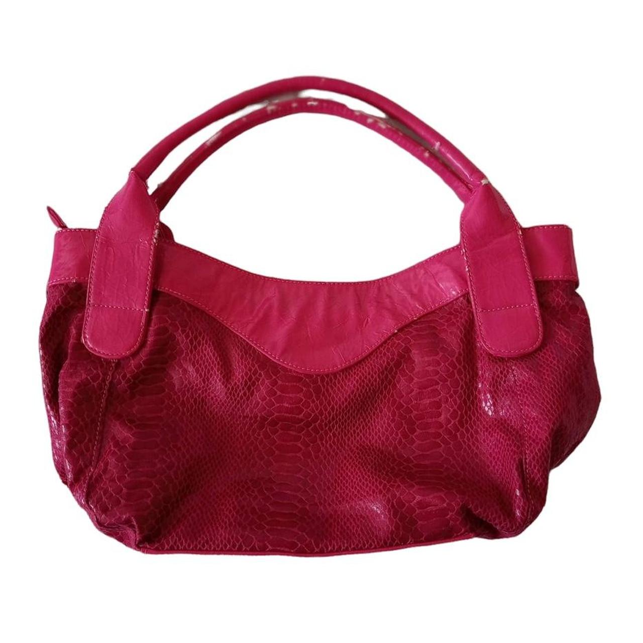 Y2K bright pink faux leather shoulder bag. Amazing... - Depop Y2K bright pink faux leather shoulder bag. Amazing... - Depop