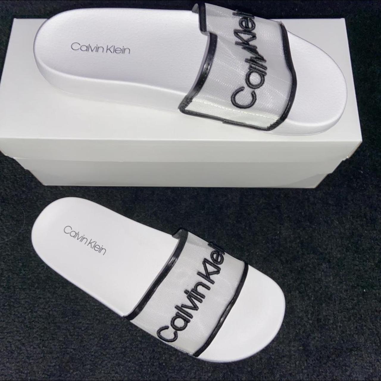These are brand new women’s Calvin Klein slides,... - Depop