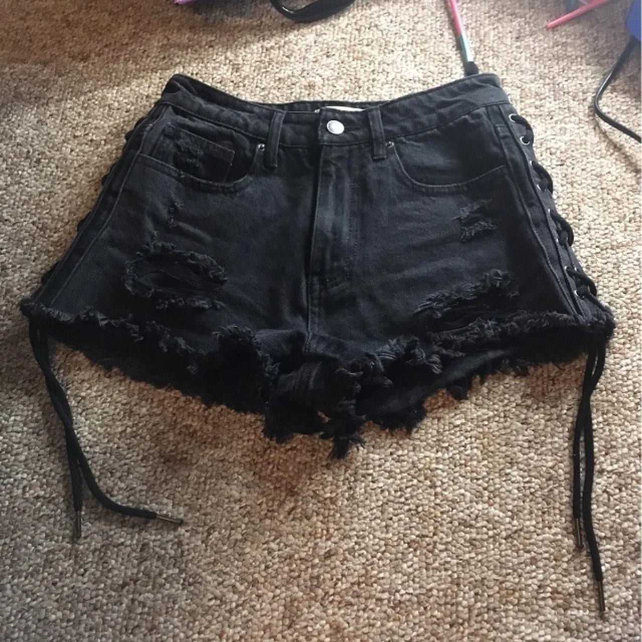 Forever 21 lace tie up shorts size 26. Could fit a... - Depop