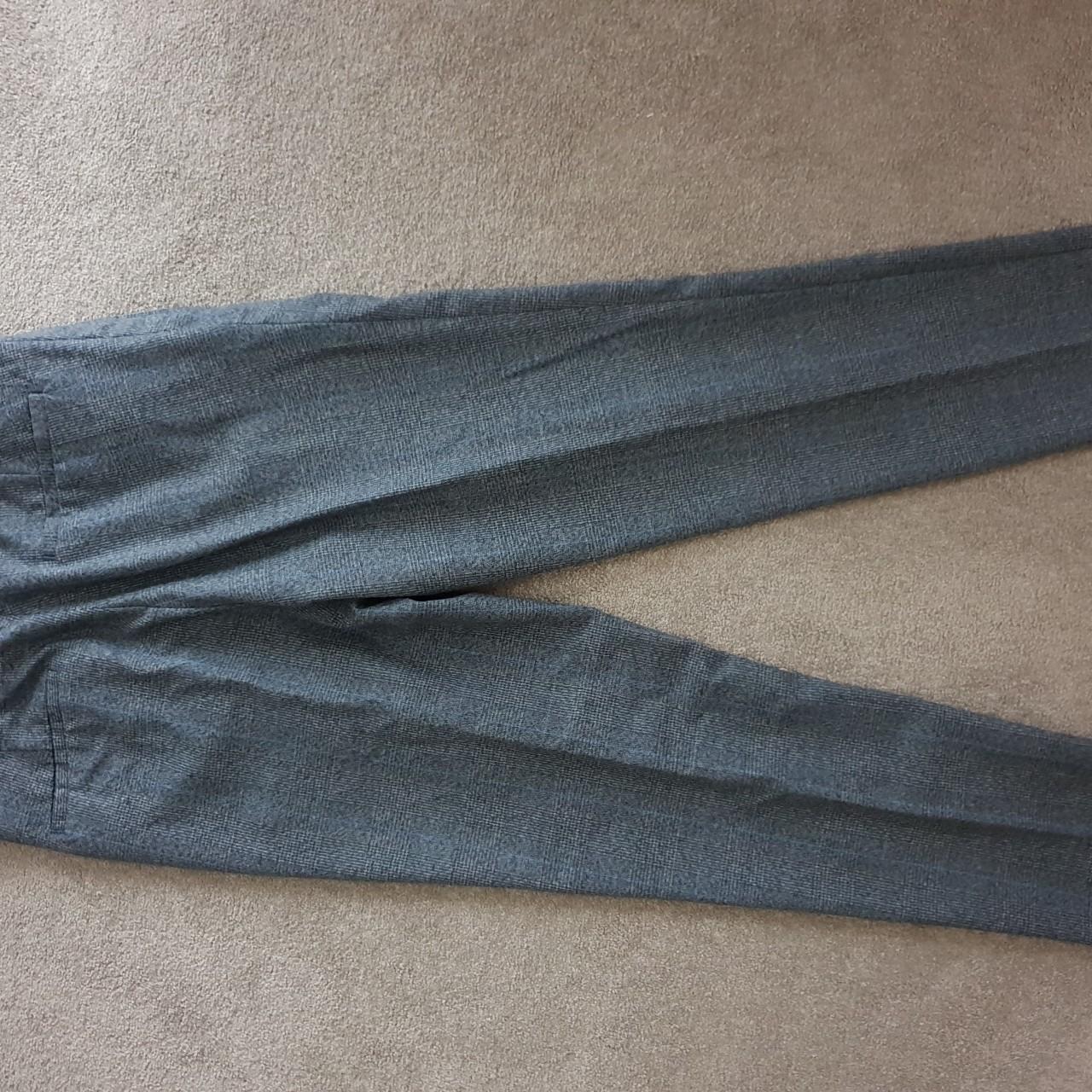 Topman tapered check trousers, size 30R. Grey, dark... - Depop