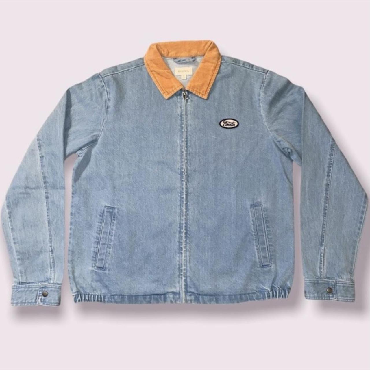 Brixton Utopia Jacket in 70s Blue size small worn... - Depop