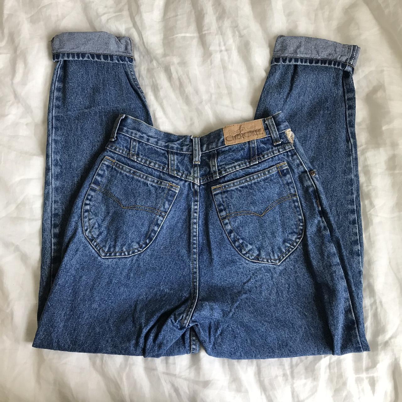 Cherokee denim mom jeans || vintage blue high rise... - Depop