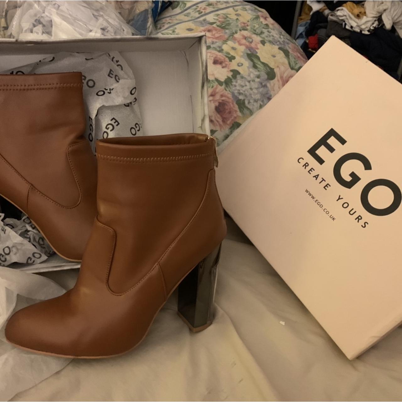Ego Official boots with clear Perspex heel listed as... - Depop