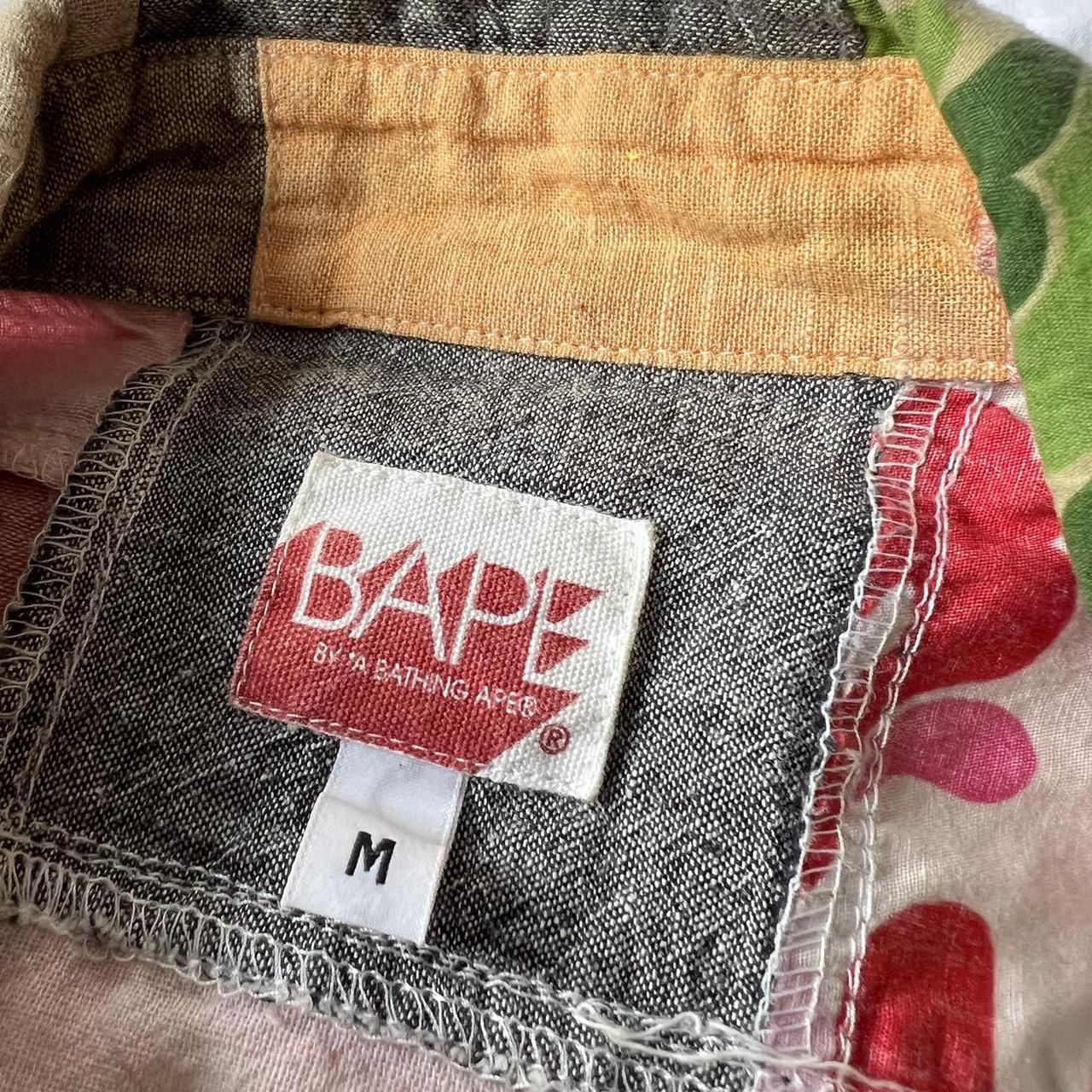 Used A Bathing Ape patch work shirt Size -... - Depop
