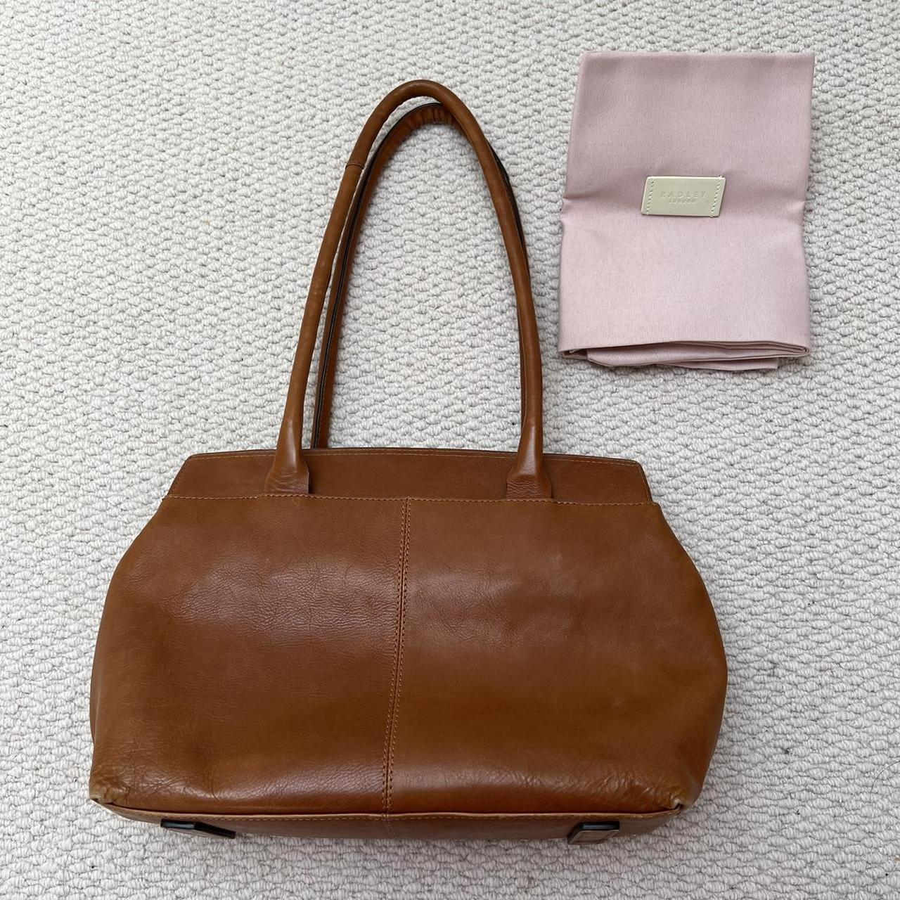 Radley london shoulder bag in tan leather with dust... - Depop