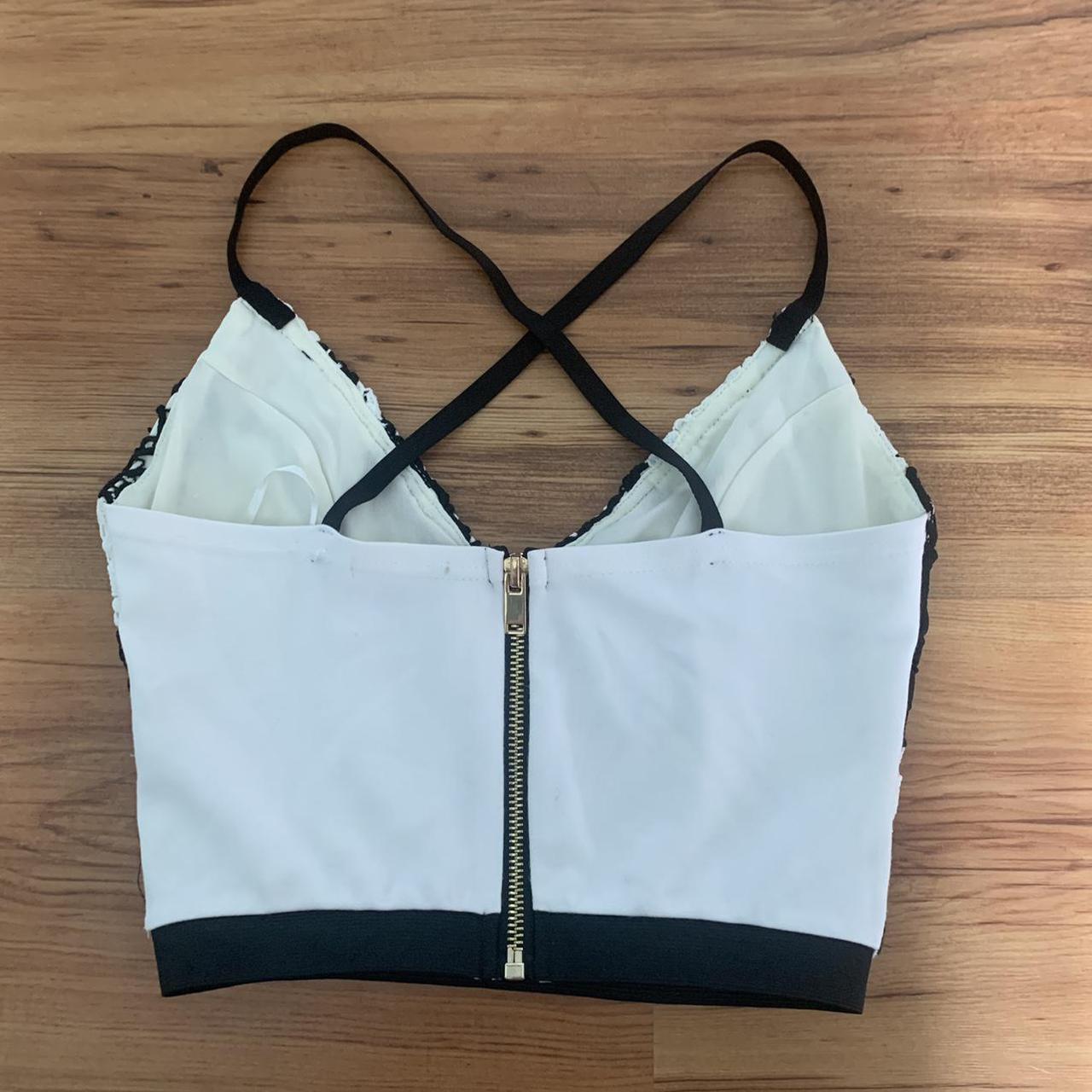 Detailed lace crop top. Crossover back. Perfect for... - Depop