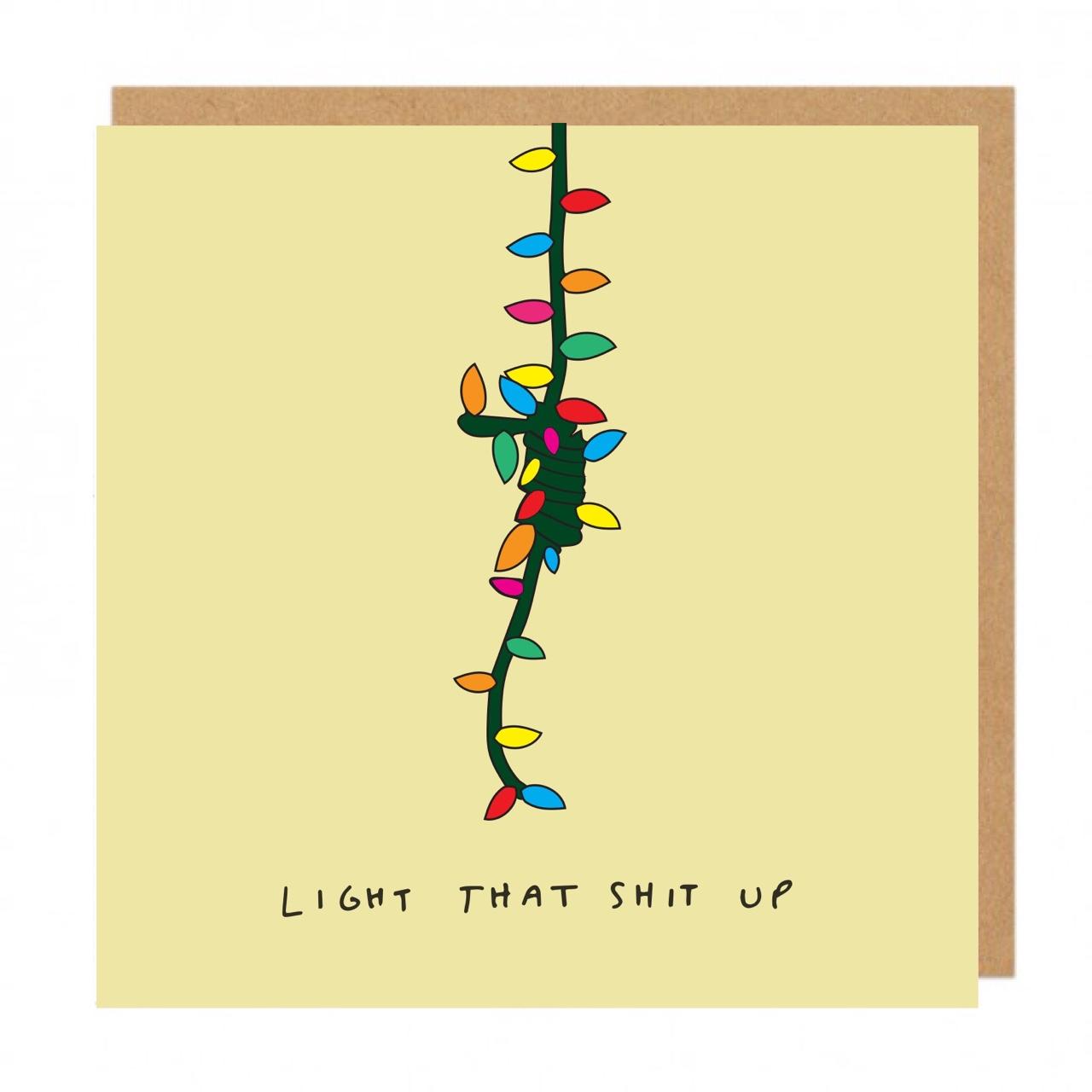 Light that shit up Christmas Lights greeting card.... - Depop