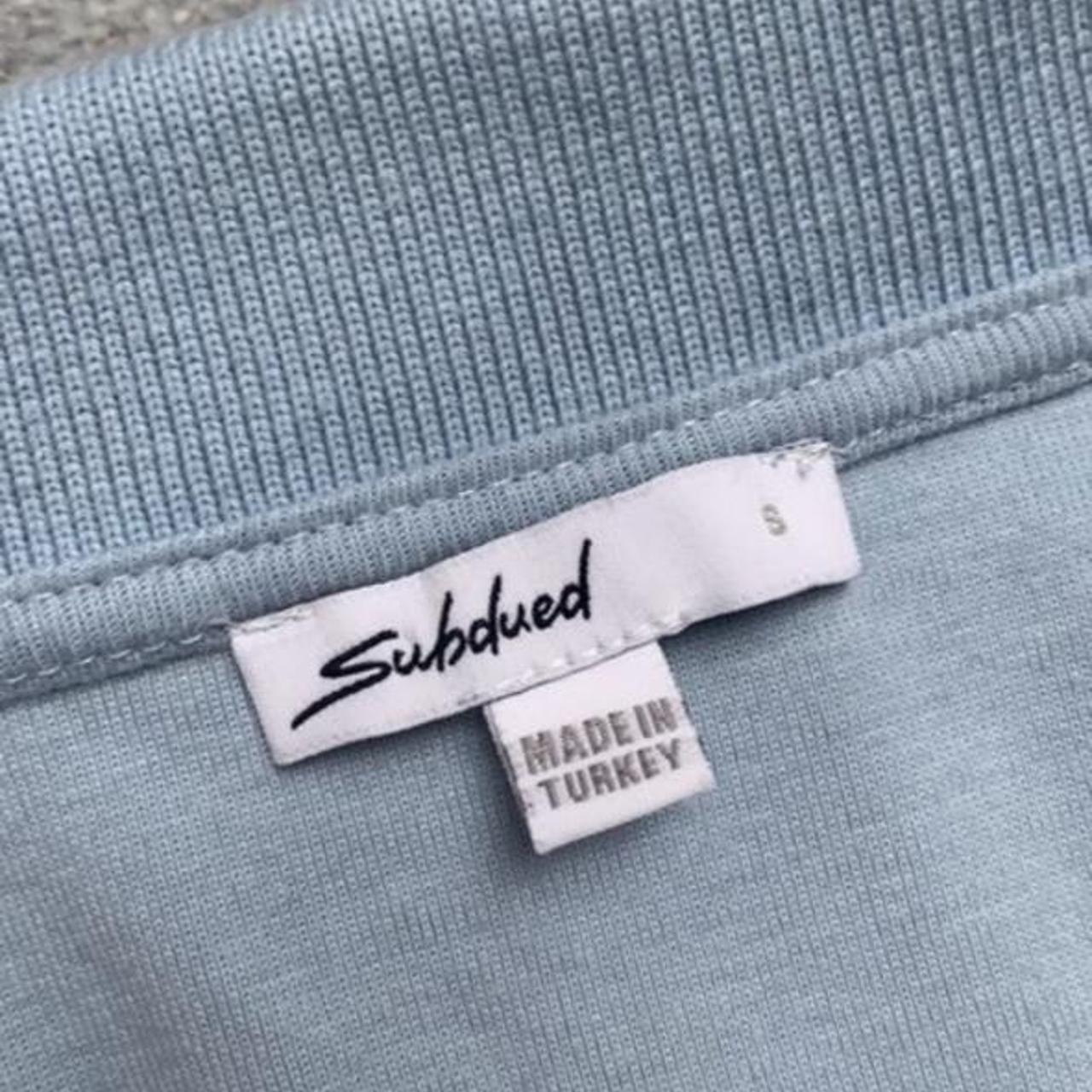 Subdued blue crop top with collar. UK size-S (8-10).... - Depop