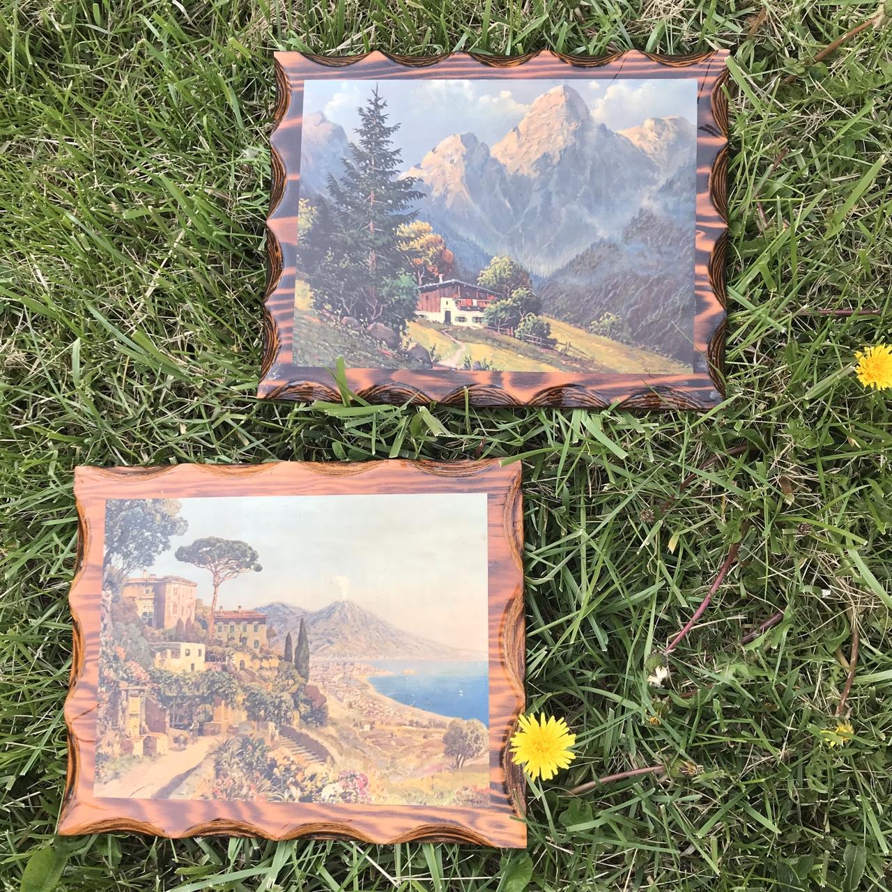 amazing vintage 70s scenery pictures on wood covered... | Depop