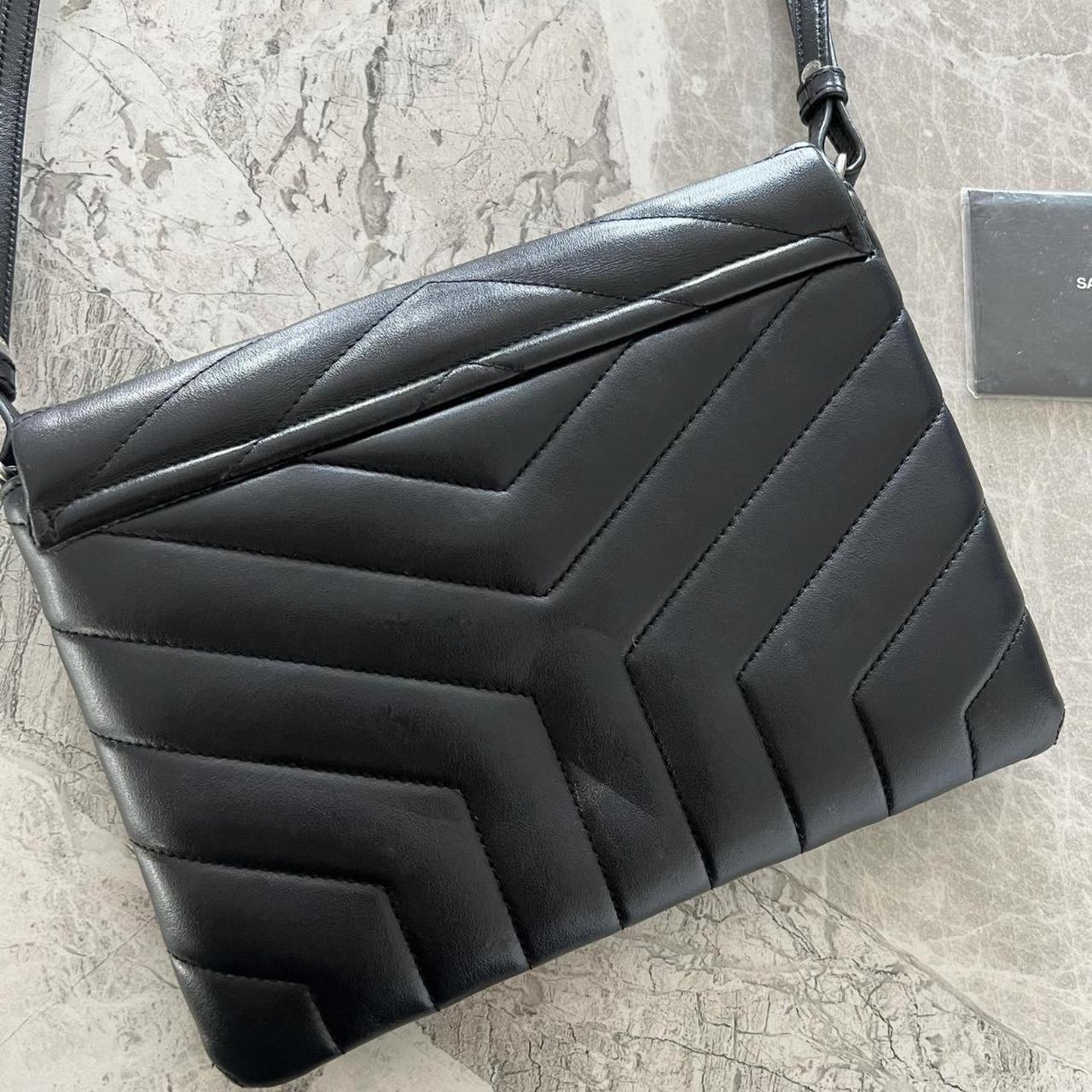 Authentic YSL mini monogram bag. Black with silver... - Depop