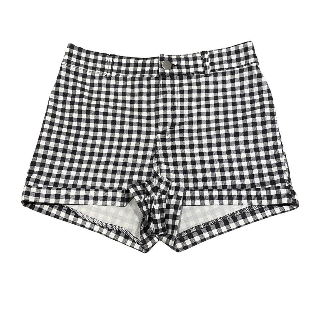 High-Waist Checked shorts Super cute black & white... - Depop