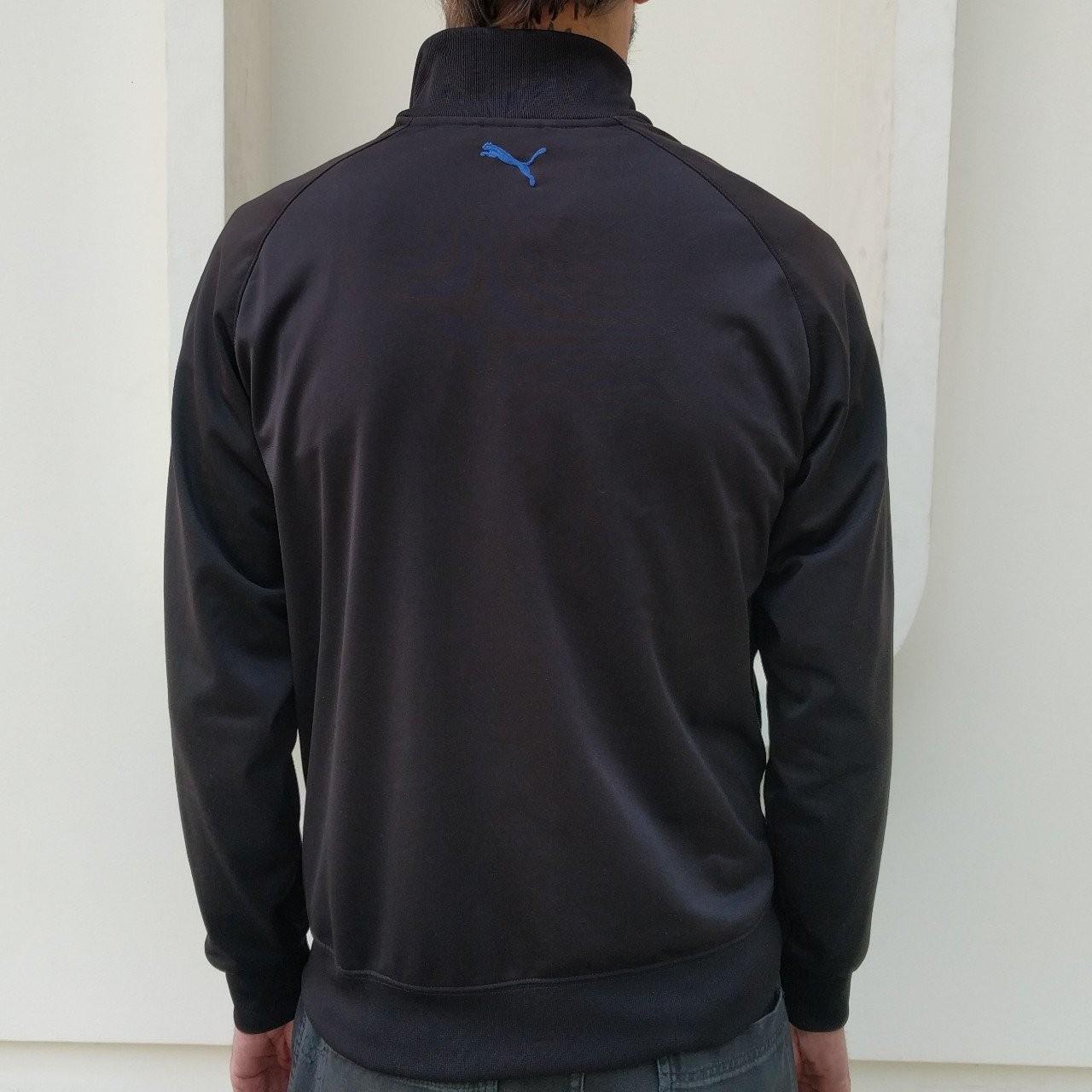 MEN'S PUMA TRICOT ZIPPER ZIP TRACK JACKET BLACK W... - Depop