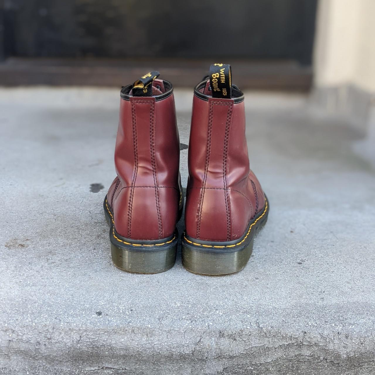 Dr Martens 1460 Cherry Red Smooth Leather Boots... - Depop