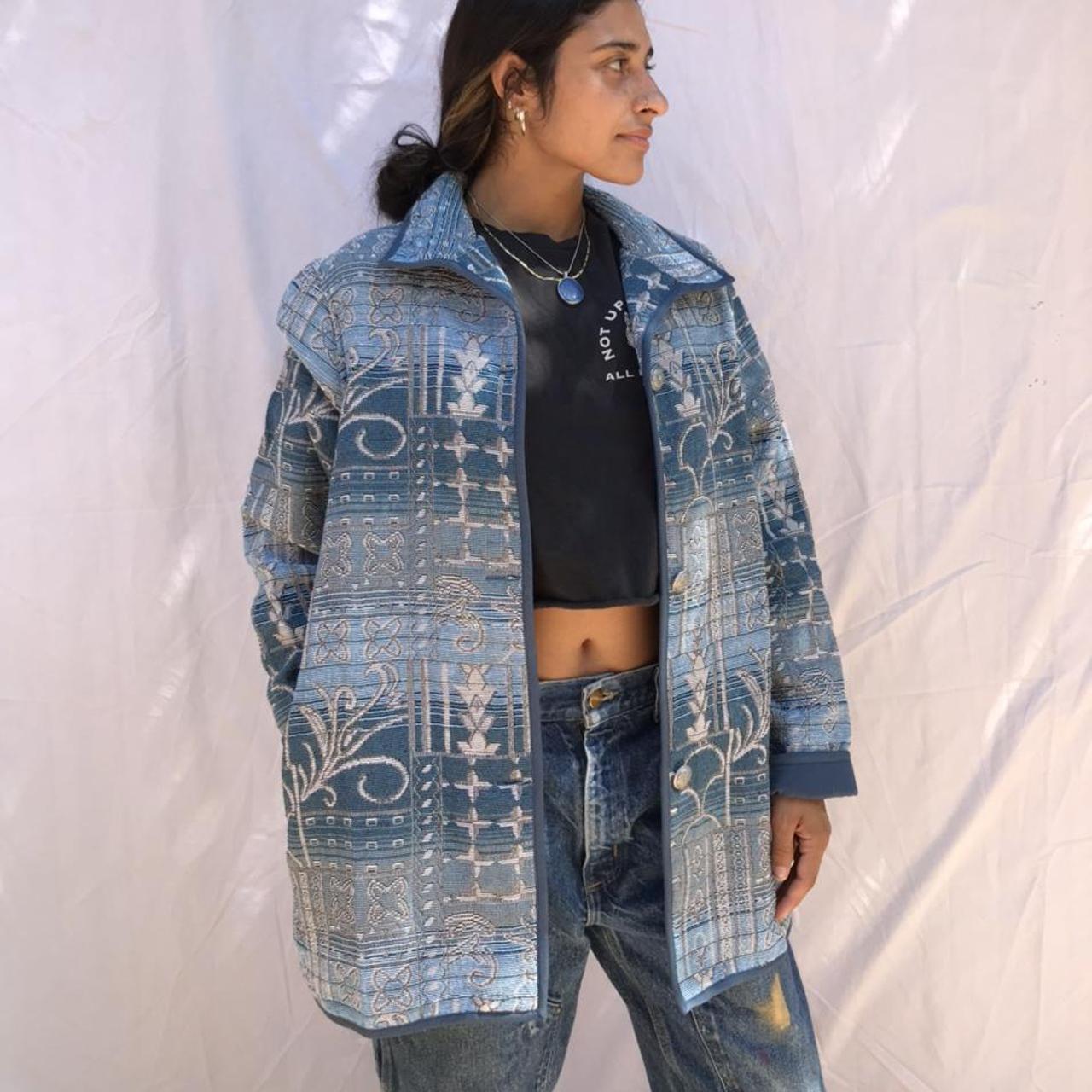 The coolest tapestry jacket. Modeled on a small but... - Depop