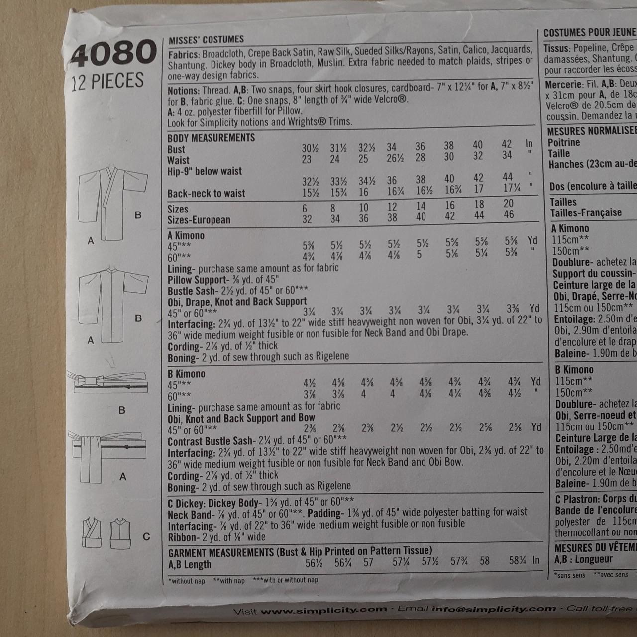Simplicity 4080 HH. Costume kimono sewing pattern.... - Depop