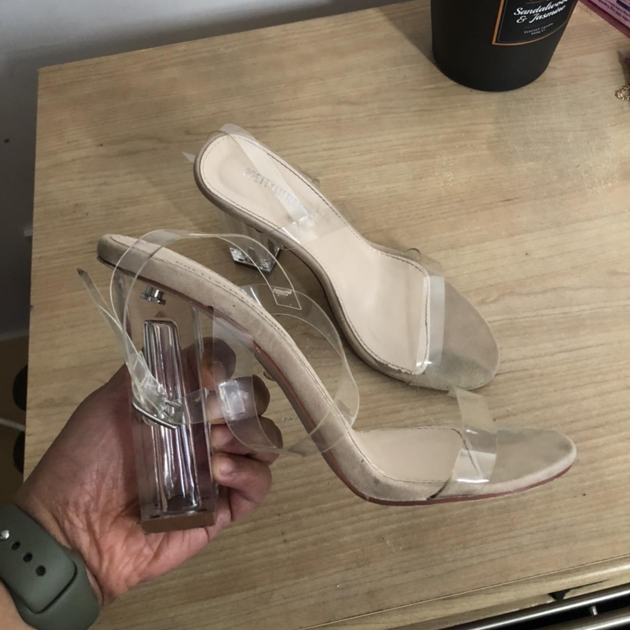 Pretty little thing plt Perspex clear block heels.... - Depop