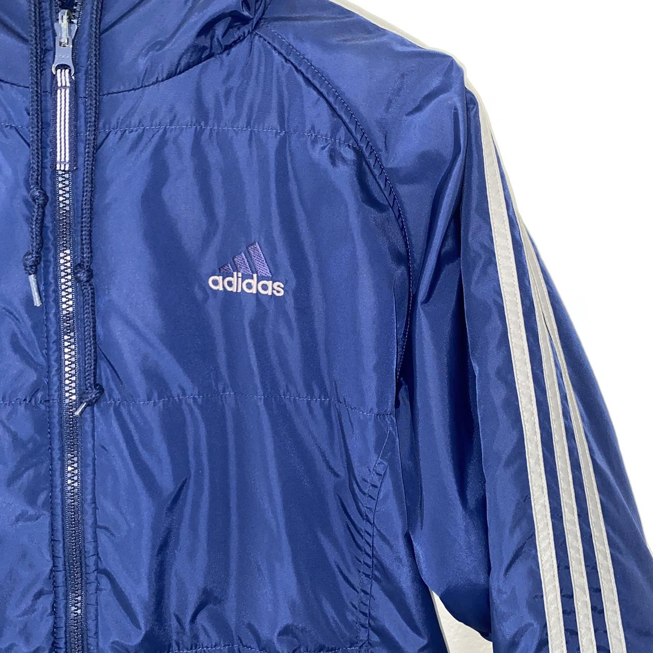 Early 2000s Adidas Reversible Reflective Jacket... - Depop