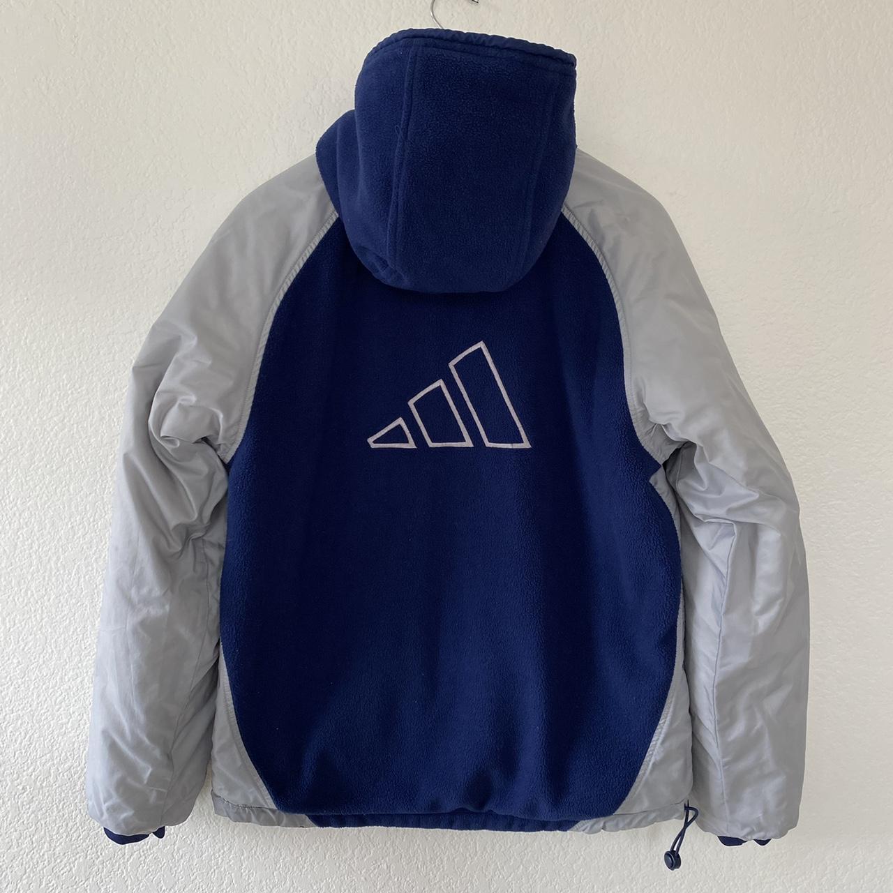 Early 2000s Adidas Reversible Reflective Jacket... - Depop