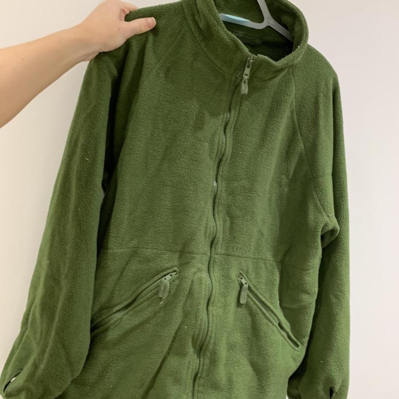 Green fleece Rare utility fleece with zipper pockets... - Depop