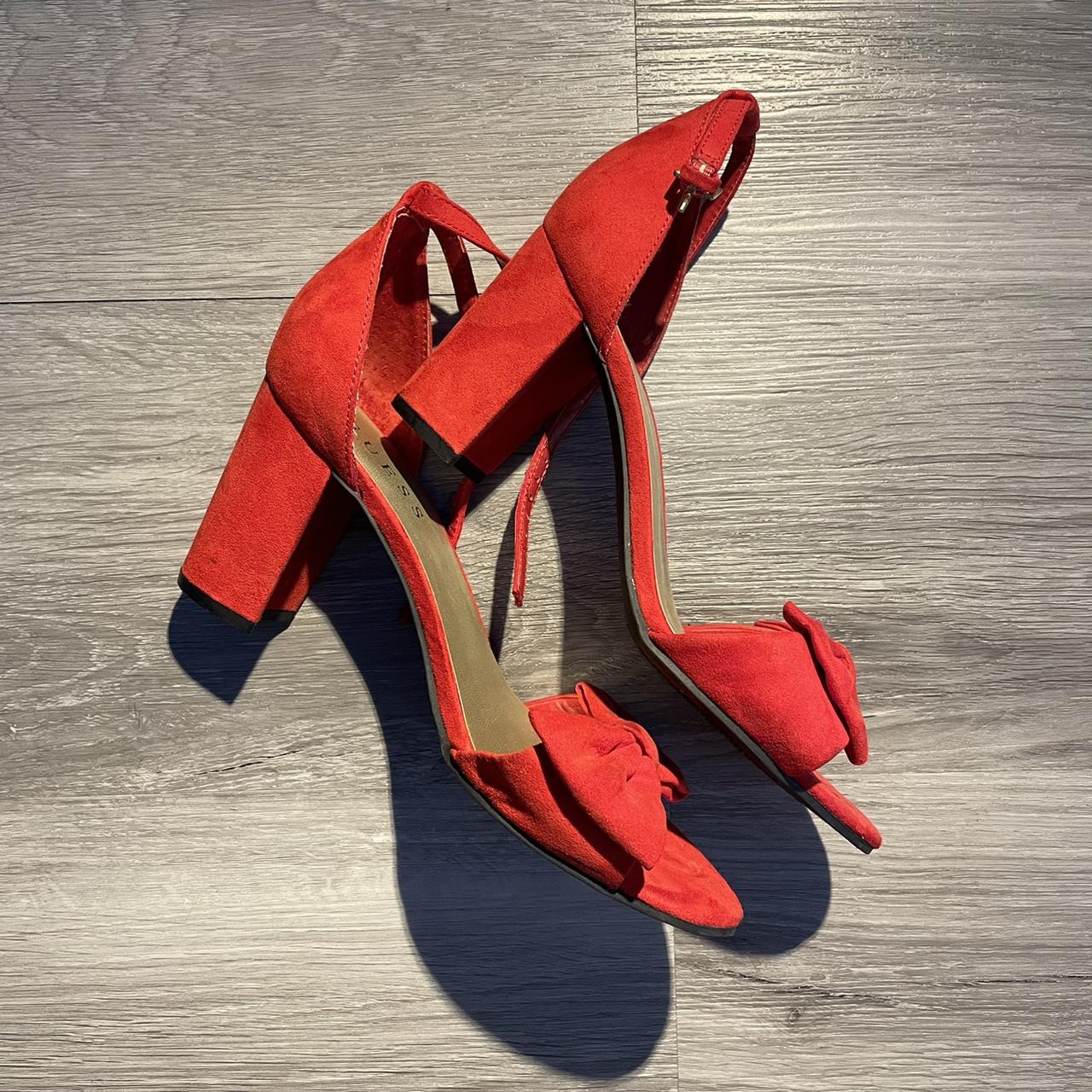 🌹Guess red heels with bow accent🌹 they are about an... - Depop