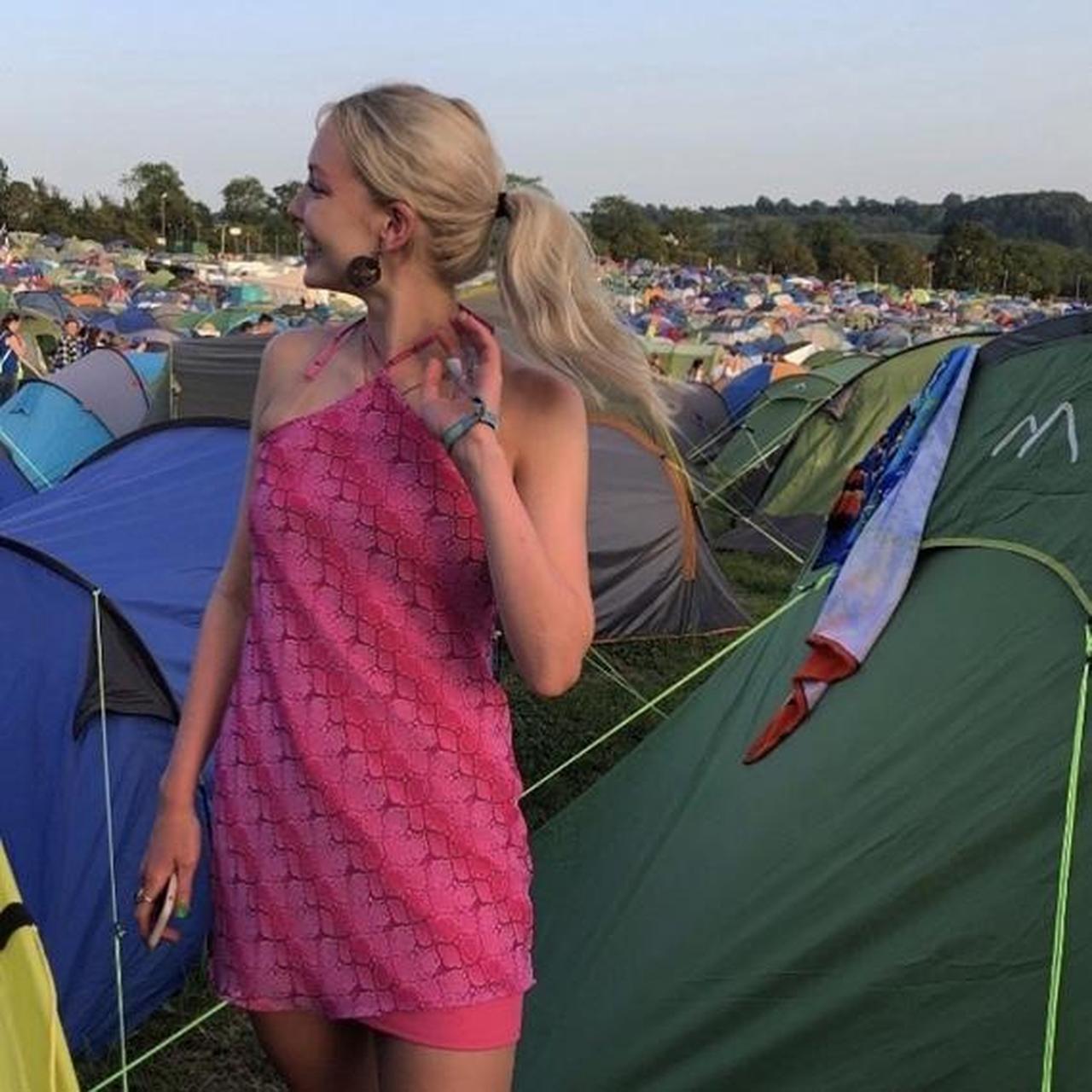 Y2k Pink snake skin halter neck top, size M 💖 - Depop