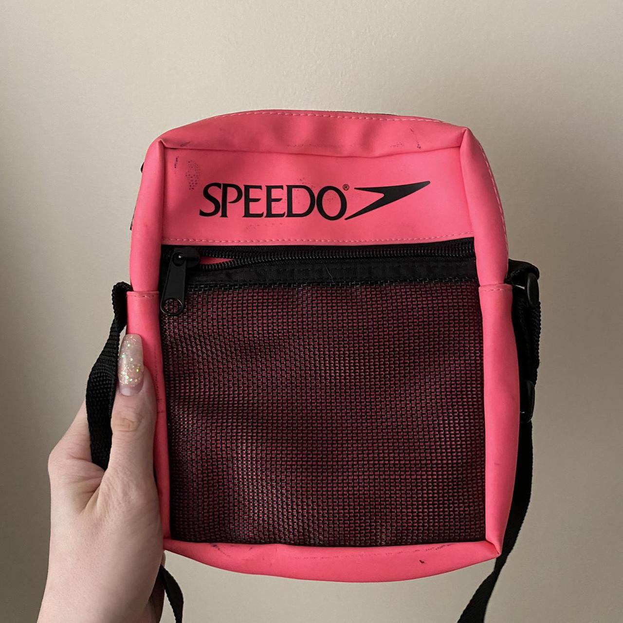 Neon pink Speedo crossbody bag Light scuffs throughout - Depop
