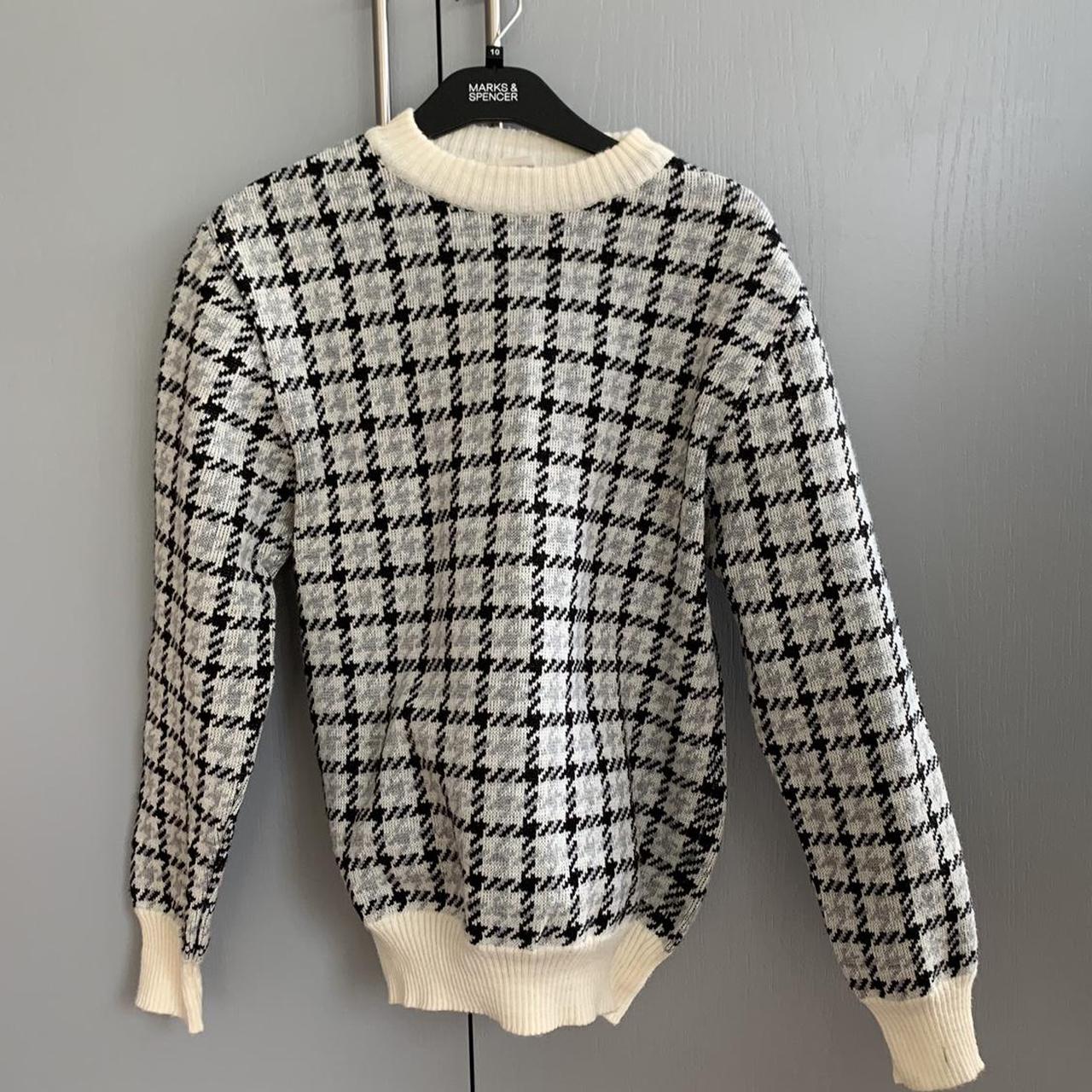 beautiful vintage wool mix knitted style jumper with... | Depop