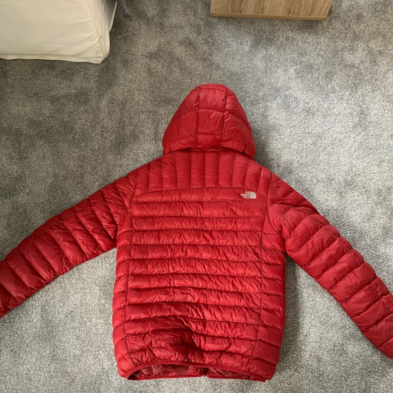 Red north face puffer jacket. Size large, good... - Depop