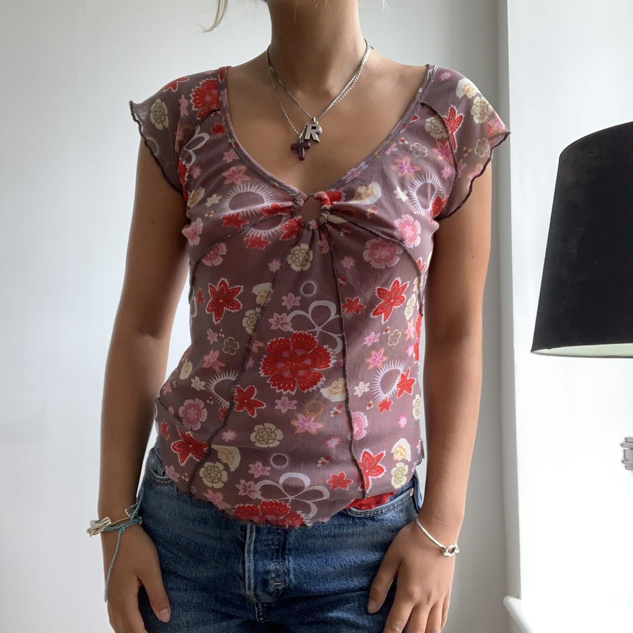 The most gorgeous y2k mesh top from... - Depop