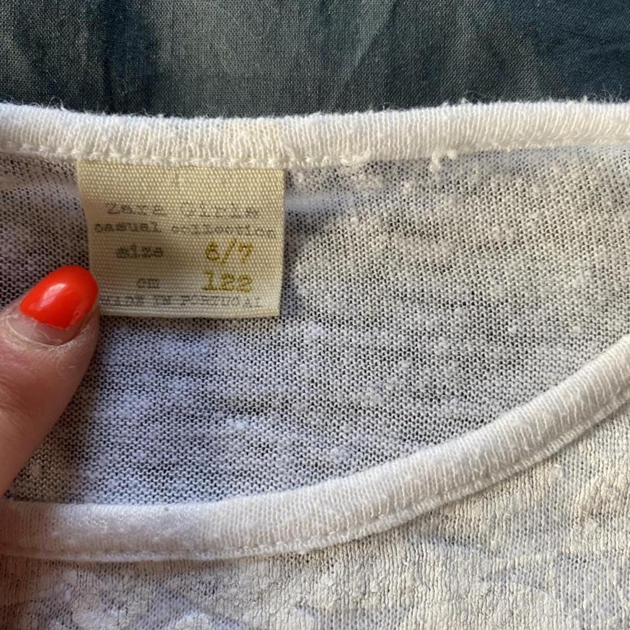 Zara girls white top with detailing on front. Kids... - Depop