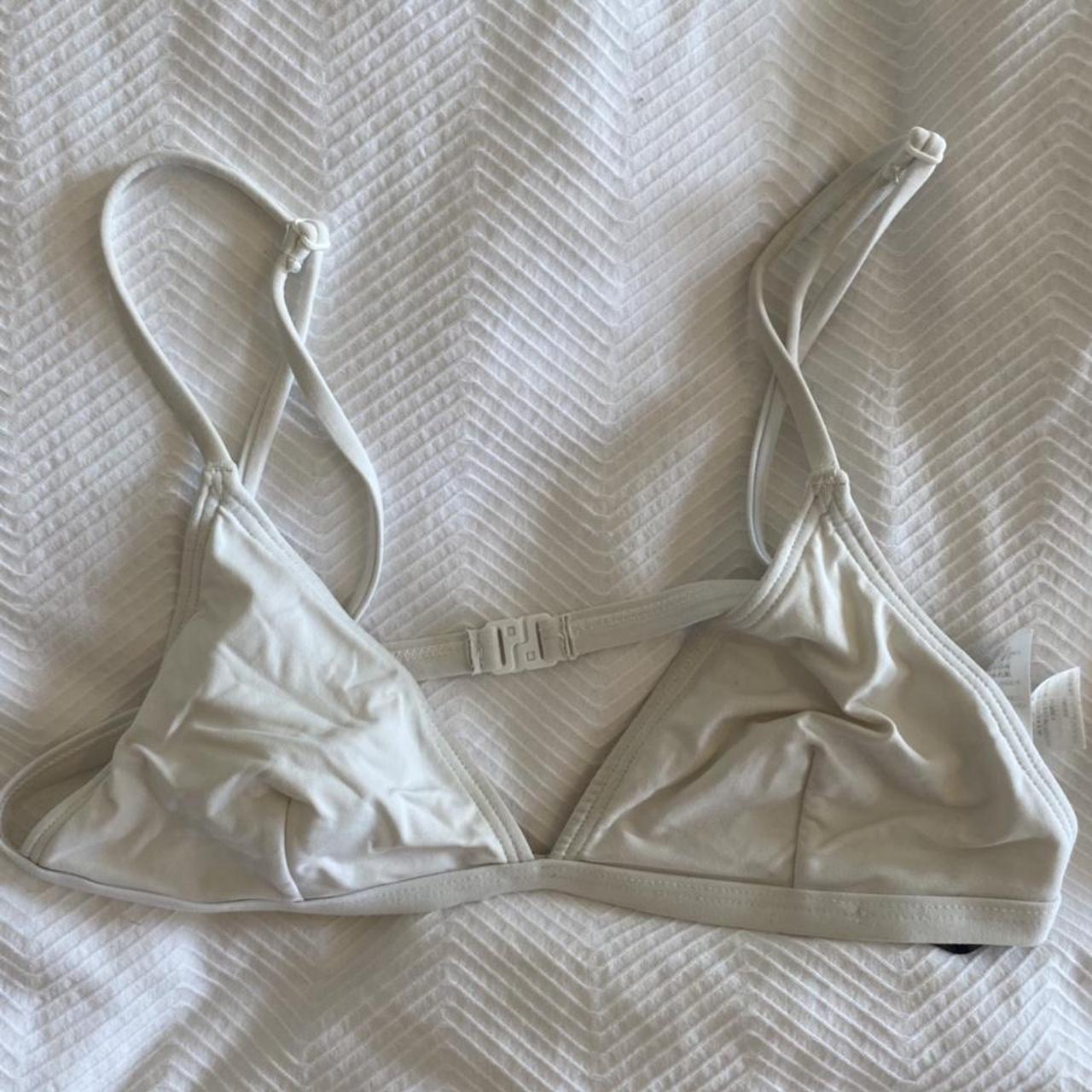 White triangle bikini top - Depop