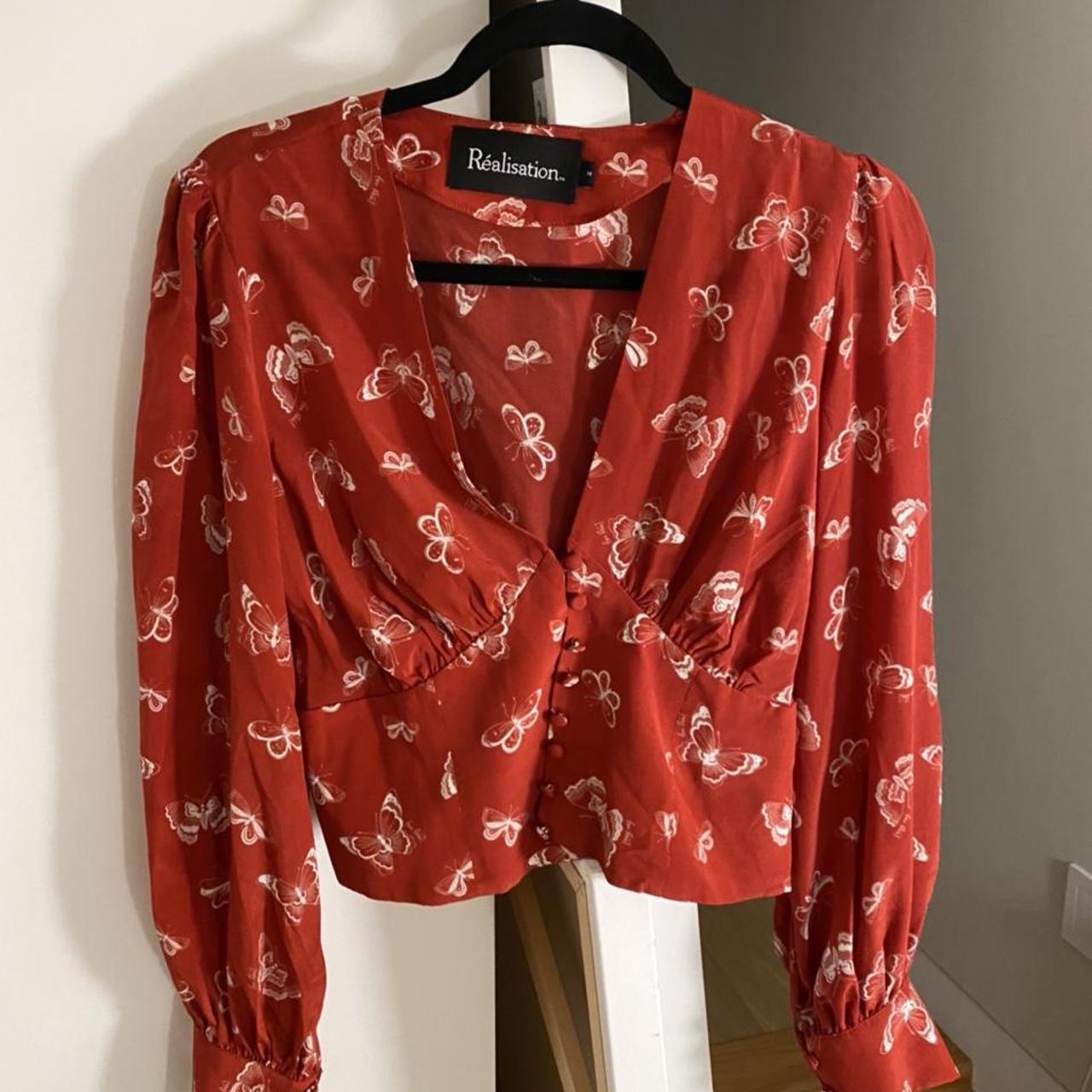 Realization par kaia in red butterfly size... - Depop