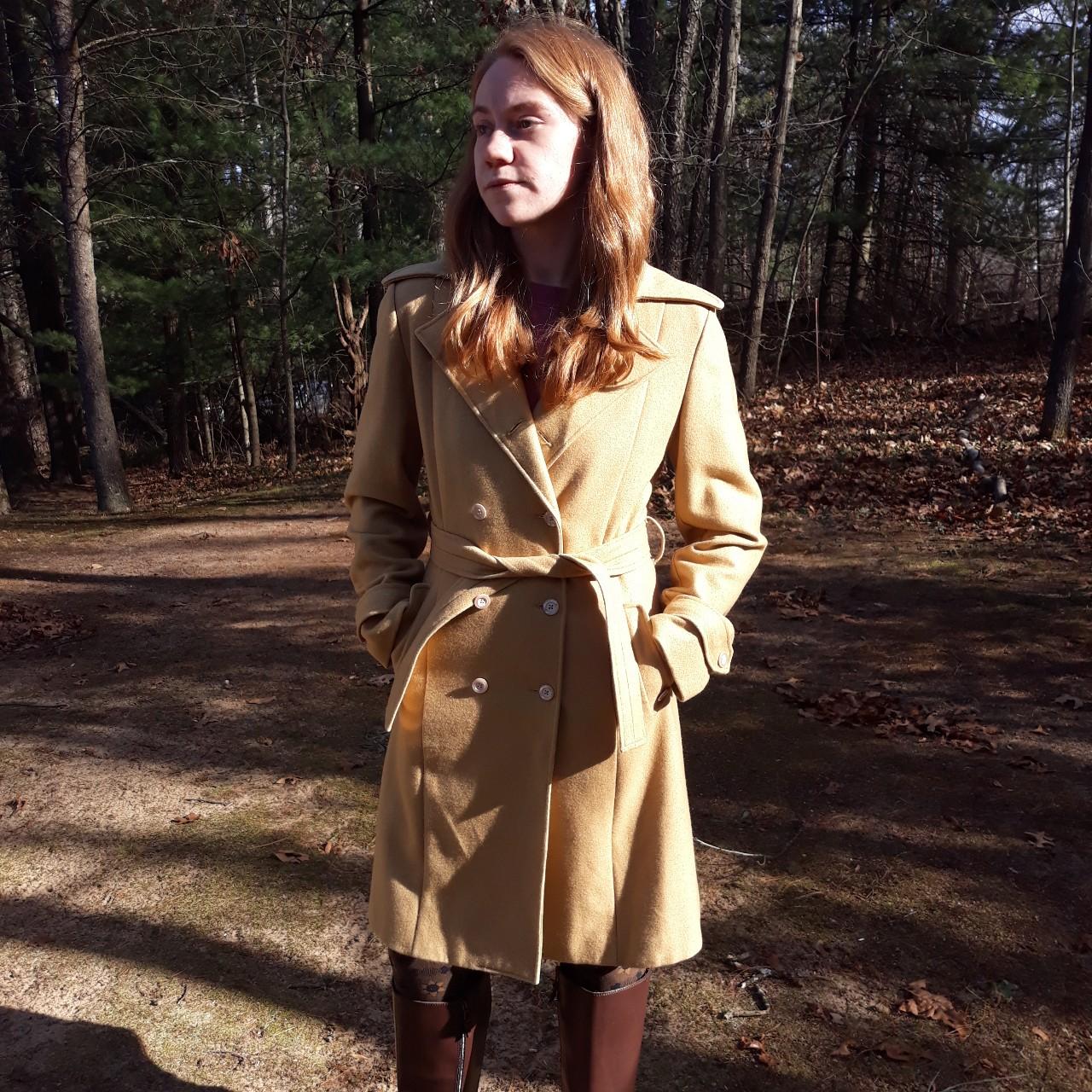 American Vintage Women's Tan Coat | Depop